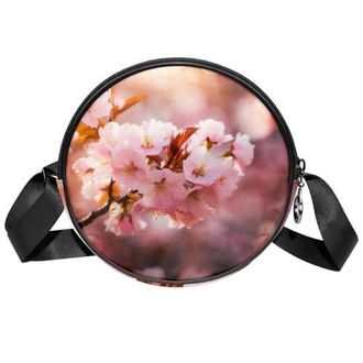 Generic Sac &agrave; bandouli&egrave;re Circle pour femme, petit sac &agrave; bandouli&egrave;re rose avec fermeture &eacute;clair, bretelles r&eacute;glables, sac &agrave; main rond d&eacute;contract&eacute; pour femmes 