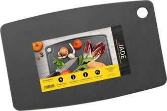 Jade Yoga Schneidebrett Gourmet Kitchen mit Aufhängeöse (20,3 x 15 cm) - Zellulose-Laminat, schwarz - spülmaschinenfest, hygienisch, messerschonend, extrem robu