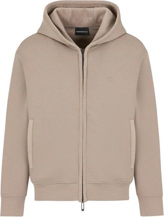 Emporio Armani Homme, Sweatshirts et sweats &agrave; capuche, Beige, Taille: S SweaT-shirt &agrave; capuche en double jersey