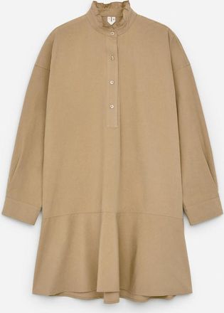 Arket Baumwollkleid Mit Rüschen -Beige