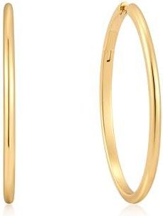 Ania Haie Sunshine Chaser Plain Oversized Hoops Créoles pour femme en argent sterling 925 plaqué or 14 carats Dimensions : 33,5 x 2,1 mm avec emballage cadeau