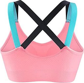 Generic 2026 Soutien-gorge pour femme - Gilet dext&eacute;rieur pour le yoga et lint&eacute;rieur - Haut en acier - Sans dos - Chemisier de course &agrave; pied, rose, L