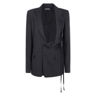 Ann Demeulemeester Femme, Vestes, Noir, Taille: 34 FR Veste D&eacute;structur&eacute;e Asym&eacute;trique L&eacute;g&egrave;re