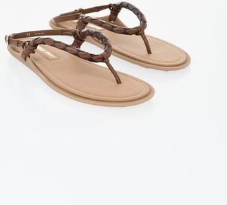 Miu Miu Leather Slingback Thong Sandals size 36