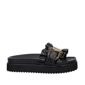 Versace Femme, Chaussures, Noir, Taille: 36 EU Mules Noires avec Fermeture &agrave; Boucle Ardillon
