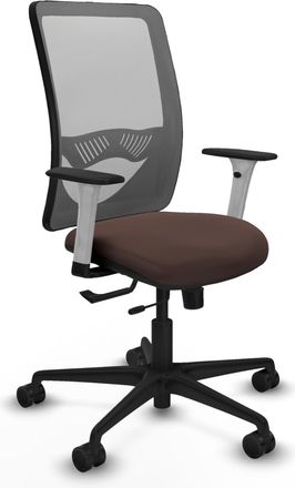 Piqueras y Crespo Gepolsterter Stuhl Zulema mit wei&szlig;en und schwarzen Armlehnen, h&ouml;henverstellbare Lendenwirbelst&uuml;tze, ausgestattet mit Syncro/Traslack und Schneideschau