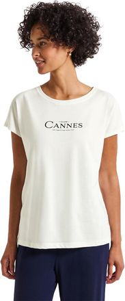 Street One Damen 3227317 Shirt mit Folien-Wording, Off White, 34