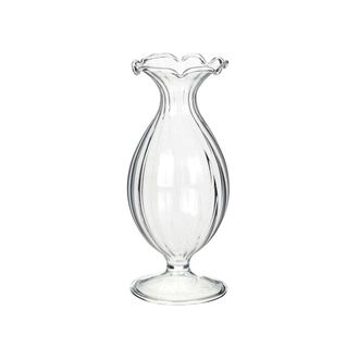 Talking Tables Clear Glass Bud Vase for Flowers Height 12cm | Tapered Neck for Home Décor, Windowsill, Gift for Her or Him, Wedding Centrepieces for Table Decoration