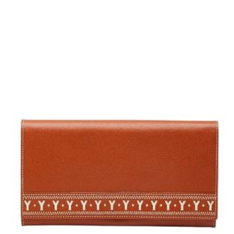 Saint Laurent Portefeuille long vintage cuir Y Line Pre-owned - Femme - Pre-owned - Brun - Taille: ONE Size