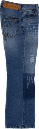 Moncler Star Inlay Vintage Effect Denim Jeans - Blue