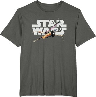 Star Wars Logo Classic X-Wing vs TIE Fighter Space Battle T-Shirt