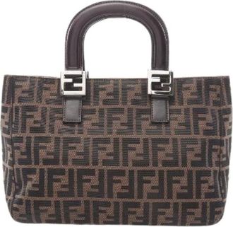 Fendi Sac cabas en cuir et toile Zucca Pre-owned - Femme - Pre-owned - Brun - Taille: ONE Size