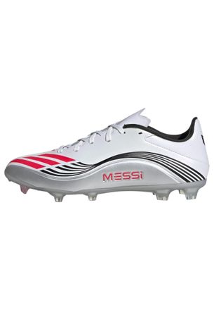 adidas Adidas Unisex F50 Messi League Firm Ground/Multi Ground Football Boots, Cloud White/Lucid Red/Silver Metallic, 47 1/3 EU