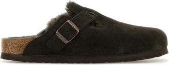 Birkenstock Dunkelbraune Wildleder Boston Hausschuhe - - Shoes - Herren - Braun - 42 EU