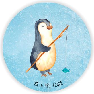 Mr. & Mrs. Panda Rund Magnet Pinguin Angler - Geschenk, Urlaub, Angelurlaub, rundmagnet, Angeln, kühlschrankmagnete, Hobby, Kühlschrankmagnet, Magnete
