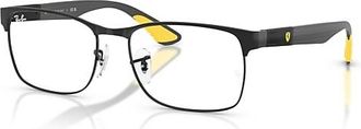 Ray-Ban Rb8425m Optics Scuderia Ferrari Collection Matt Schwarz Fassung Klar Glas Polarisiert 53-17