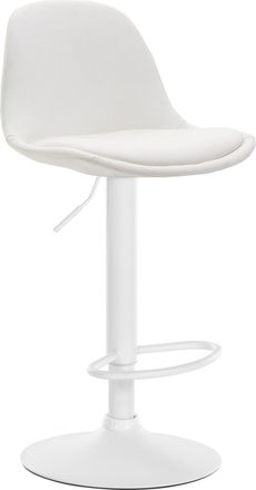 Clp Barhocker Kiel Kunstleder Mit Metall-Gestell I Barstuhl Mit Lehne Und Fu&szlig;st&uuml;tze I Drehbar Und H&ouml;henverstellbar, Farbe:wei&szlig;, Gestell Farbe:wei&szlig;