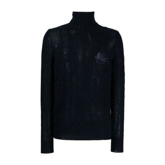 Etro Rollkragenpullover mit Zopfmuster - - Knitwear - Herren - Blau - M