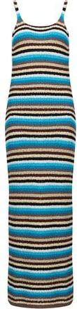 Topshop Robe longue maille &agrave; rayures en coton