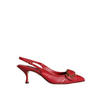 Dolce & Gabbana Rote Leder Slingback Kitten Heels - - Shoes - Damen - Rot - 35 EU