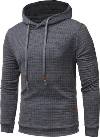 Generic Sweat à capuche gaufré pour homme | Chandail à capuche à manches longues | Sweatshirts athlétiques légers avec cordon de serrage pour la gym, survêtem