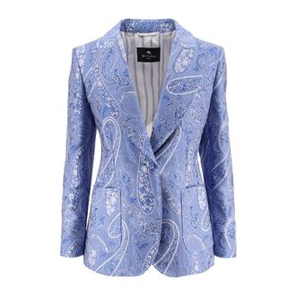Etro Seidenmischungs-Sakko mit Einreiher - - Jackets - Damen - Mehrfarbig - M