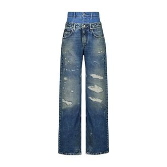 Dolce & Gabbana Distressed Wide-Leg Denim Jeans - - Jeans - Damen - Blau - S