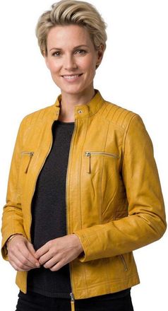Jilani Lederjacke Frieda Jilani Collection - Damen Lederjacke Lammnappa gelb