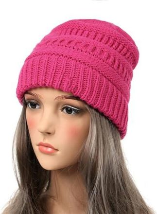 Generic Bonnet Femme Hiver Bonnet Femme Chapeau Femme Hiver Confortable Classique - Bonnet Tricot Uni &Eacute;pais et Doux Femme Hiver, Chaud et Polyvalent, Parfait 