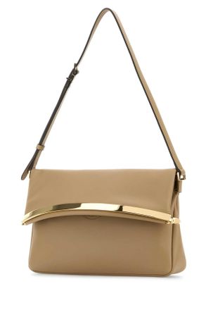 Tod's Womens Clutch Shoulder Beige Leather