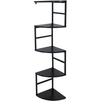 Hhg &Eacute;tag&egrave;re dangle HHG-610, &eacute;tag&egrave;re suspendue, &eacute;tag&egrave;re murale, &eacute;tag&egrave;re dangle, 5 niveaux, m&eacute;tal industriel, m&eacute;lamine MVG 128x30x30cm, brun fonc&eacute;