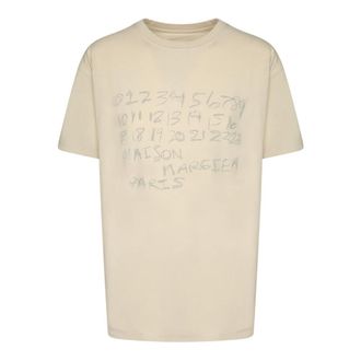 Maison Margiela Numerisches Baumwoll-T-Shirt - - Tops - Damen - Wei&szlig; - M