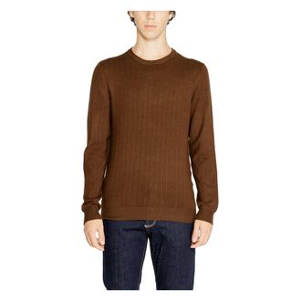 Antony Morato Brauner Einfarbiger Strick Langarm M&auml;nner - - Knitwear - Herren - Braun - XL