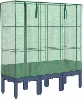 vidaXL Jardini&egrave;re sur&eacute;lev&eacute;e avec housse aspect rotin 120x40x140 cm vidaXL