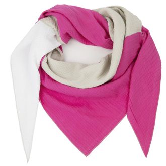 Glamexx24 Damen XXL Schal Dreieckschal Dreieckstuch Halstuch musselin Schal Poncho viele Farbkombinationen aus Baumwolle made in italy