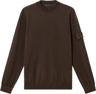 Stone Island Homme, Pulls, Brun, Taille: L Light Pure Wool S.i. Ghost Crew Neck
