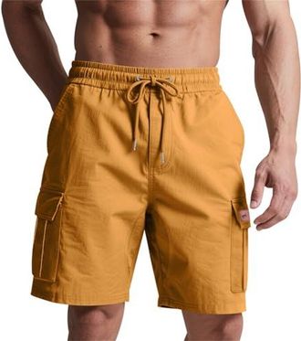 Generic Short de tennis court et ample pour homme - Short cargo avec poches - Coupe ajust&eacute;e - Pantalon cargo extensible - Pantalon de marche l&eacute;ger pour le Roy
