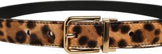 Dolce & Gabbana Leopard Calf Hair Belt - Brown