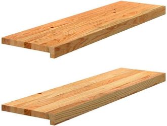 vidaXL Appuis de fenêtre 2 pcs marron clair bois de chêne massif vidaXL