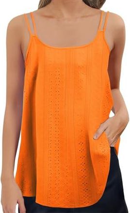 Generic D&eacute;bardeur pour femme en coton - Col rond - &Eacute;l&eacute;gant - Sans manches - Col en V - Sans manches - Camisole - Respirant - D&eacute;bardeurs spaghetti - D&eacute;bardeur 