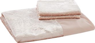 Sleepdown Bettwäsche-Set mit Kissenbezügen, Samt, 200 x 200 cm, champagnerfarben