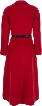 Elisabetta Franchi Single-Breasted Wool Coat - Red