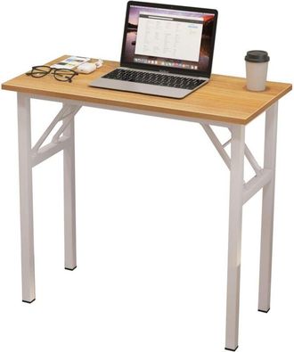 Need Bureau dOrdinateur Informatique Pliante Table d&eacute;tude/&agrave; d&icirc;ner Pliable pour Maison/Bureau, Teck Ch&ecirc;ne Couleur,80x40CM,teck+blanc