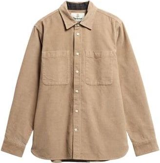 Barbour Chemise droite col classique c&ocirc;tel&eacute;e en coton m&eacute;lang&eacute;