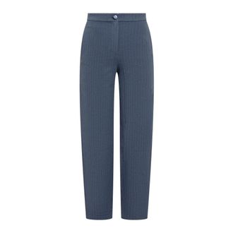Emporio Armani Chevron-Jacquard Hose mit mittelhohem Bund - - Trousers - Damen - Blau - XS