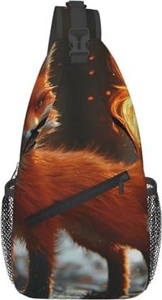 Generic A Fox With Its Tail On Fire Sac &agrave; bandouli&egrave;re de voyage Sac &agrave; dos &agrave; bandouli&egrave;re pour homme Sac &agrave; dos de randonn&eacute;e