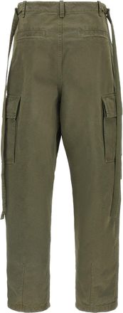 Fendi Double Stitch Embroidery Cargo Pants - Olive