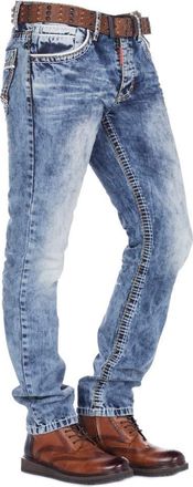 Cipo & Baxx Herren Jeans Hose Regular Fit CD-148, 38W / 34L, Blau