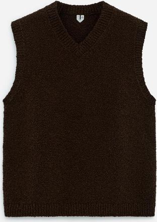 Arket Boucl&eacute;-Pullunder Mit V-Ausschnitt -Braun