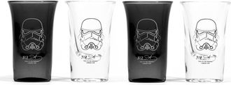 ThumbsUp! Original Stormtrooper Shot Gläser 4er Set bedruckt, aus Glas, Füllmenge je ca. 2 cl., Schwarz/Transparent